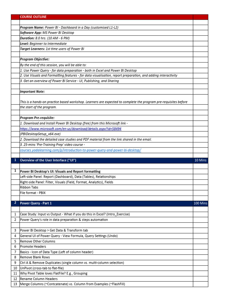 Course Outline | PDF | Microsoft Excel | Application Software