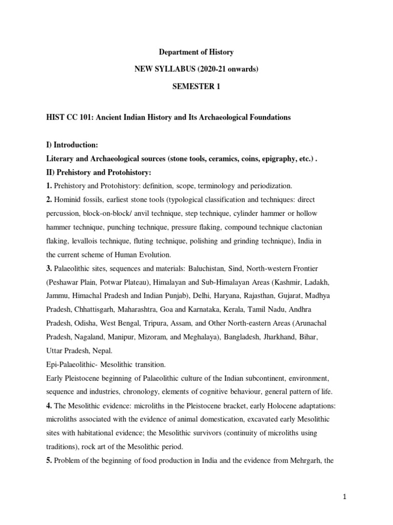 Ancient Indian History Syllabus | PDF