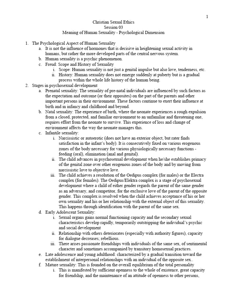 CSE Session 03 - Meaning of Sexuality - Psychosexual | PDF | Human ...