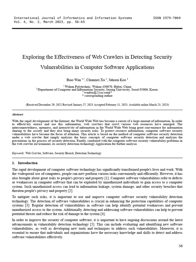 158 511 1 Pb Exploring Effectiveness Web Crawlers In Detecting Security