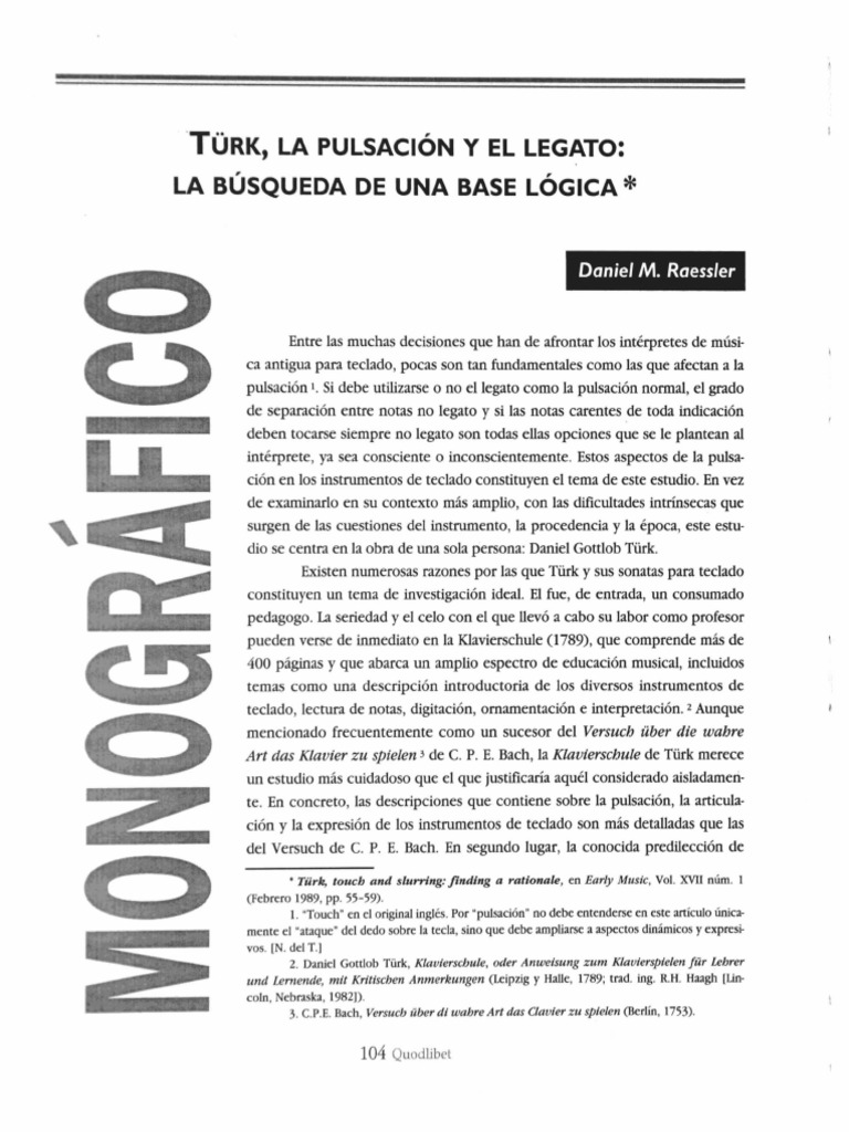 Türk Raessler QB 1996 N5 | PDF | Musicología | Notación musical