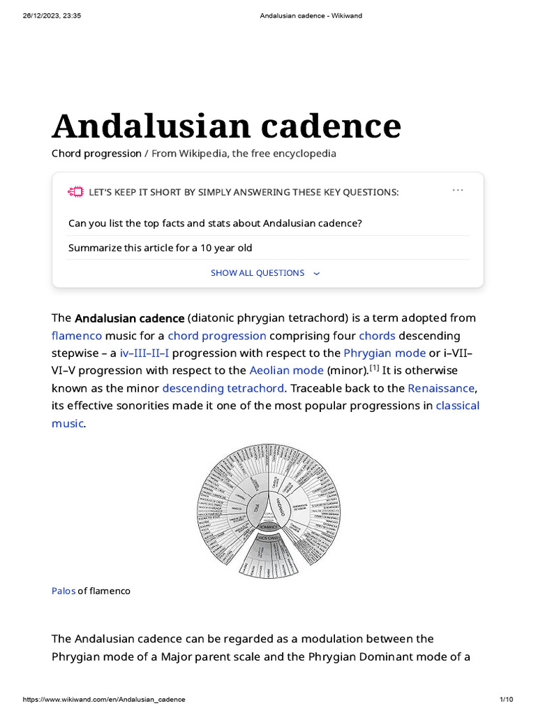 Andalusian Cadence Explained | PDF | Chord (Music) | Musicology