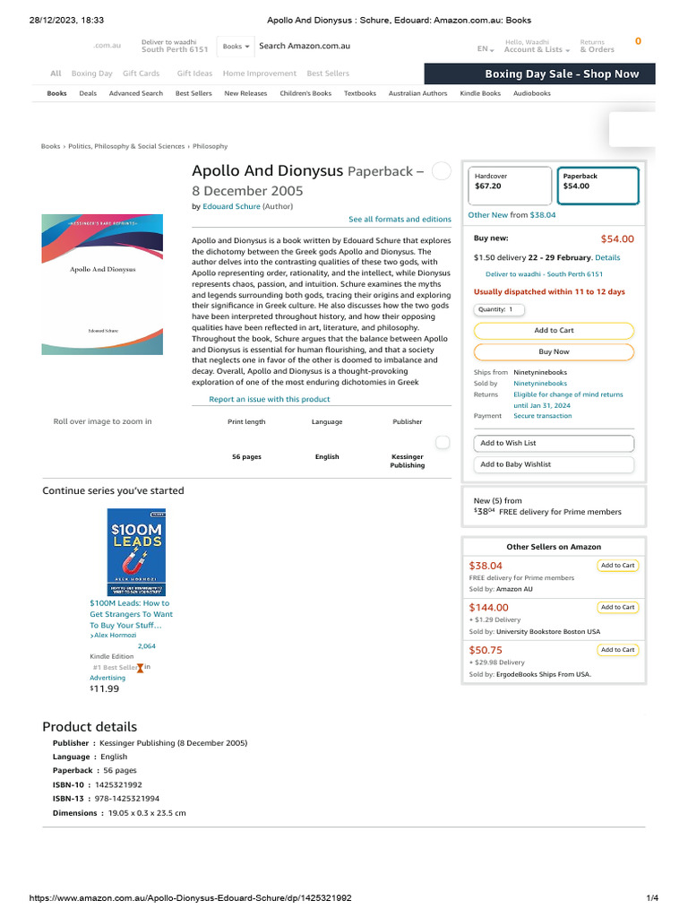 Apollo and Dionysus - Schure, Edouard - Amazon - Com.au - Books | PDF