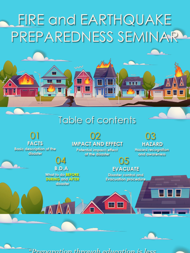 Fire and Earthquake Preparedness Seminar | PDF | Fires | Earthquakes