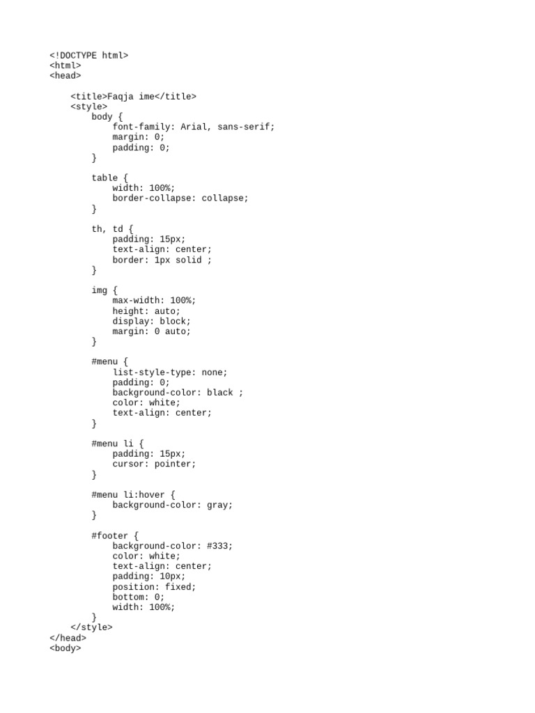 Detyra 2 Tabele HTML | PDF