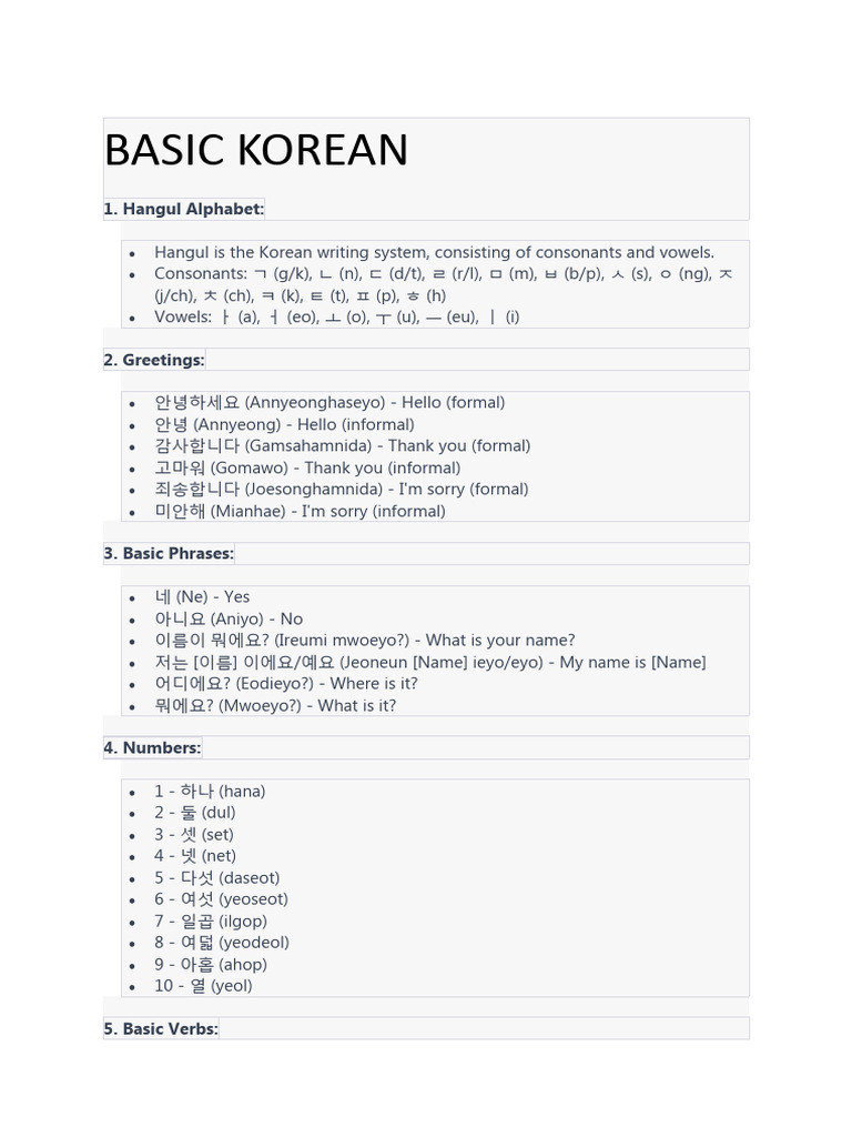 Basic Korean | Download Free PDF | Linguistic Morphology | Human Communication