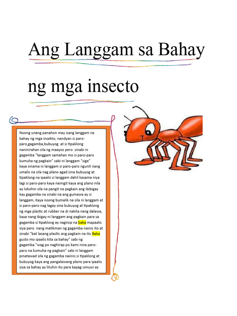 Ang Langgam Sa Bahay NG Mga Insecto | PDF