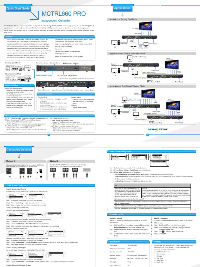 MCTRL660 PRO Independent Controller Quick Start Guide V1.3.0 | PDF | Electrical Engineering ...