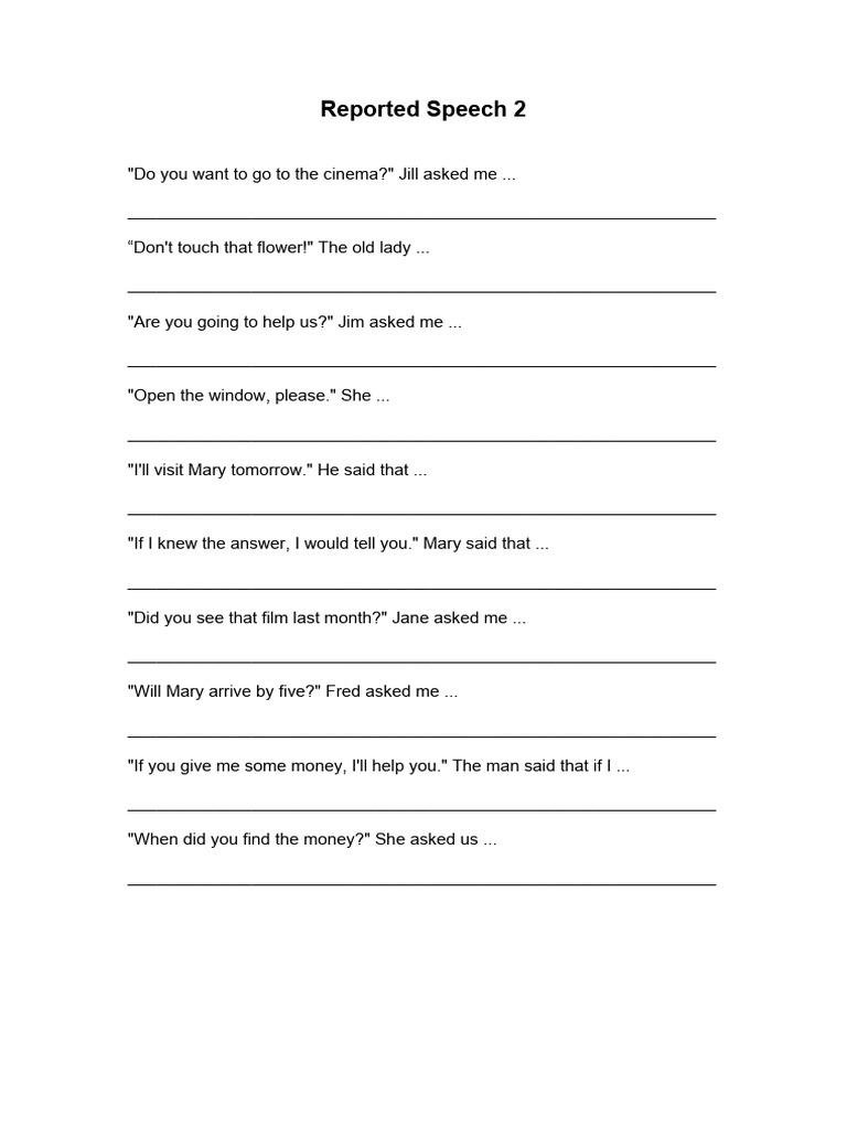 Reported Speech 2 | PDF