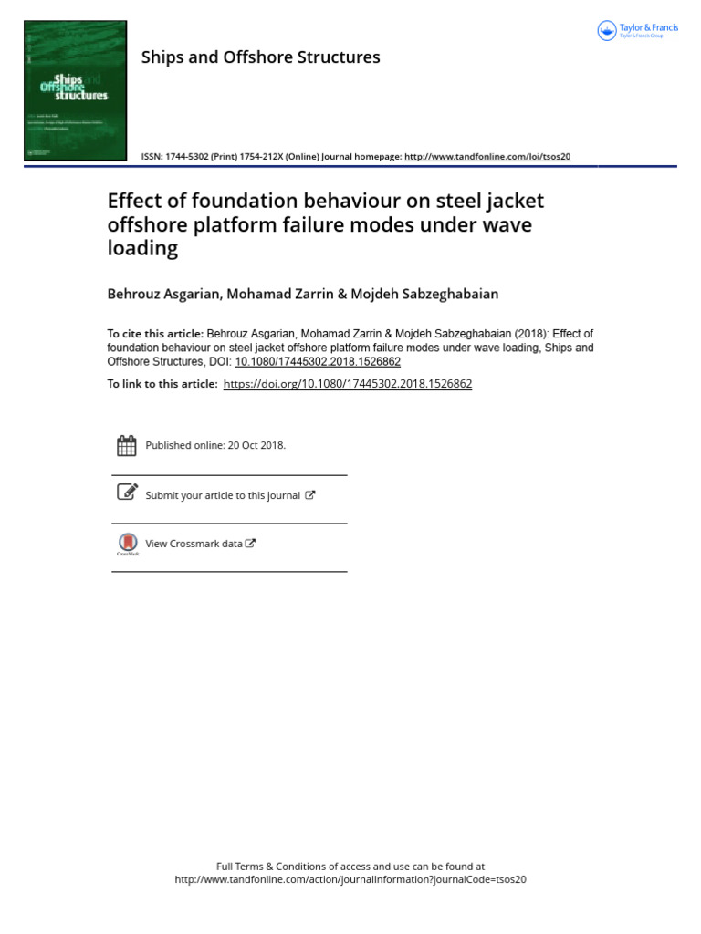 Effect of Foundation Behaviour On Steel Jacket Offshore Platform ...