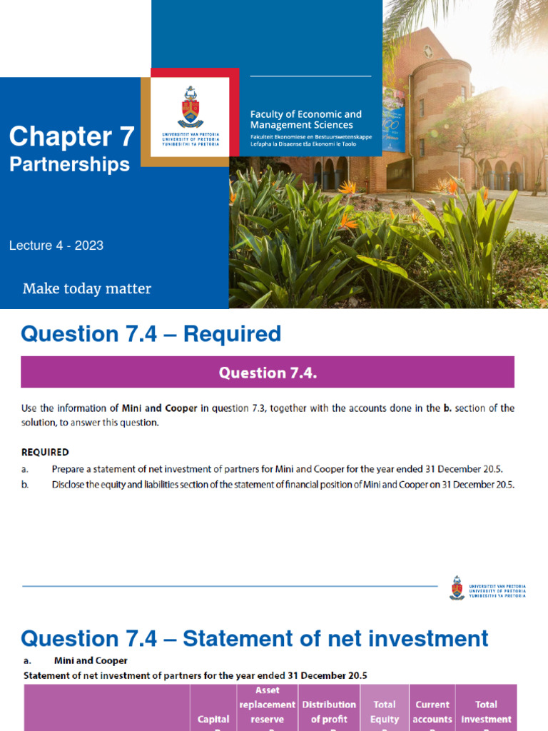 Chapter 7 Partnerships - Lecture 4 - Question 7.4 | PDF | Balance Sheet ...