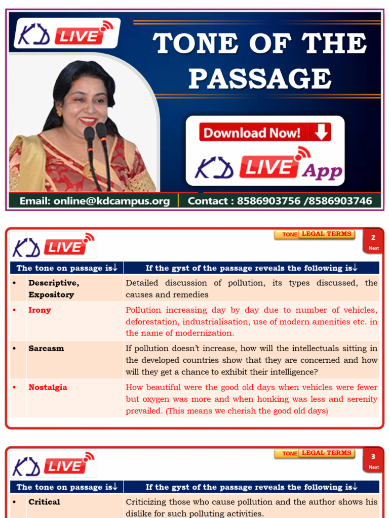 Tone of The Passage | PDF | Anger | Emotions