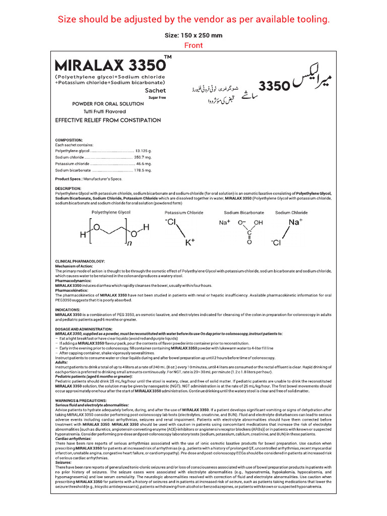Leaflet Miralax 3350 For NPD | PDF