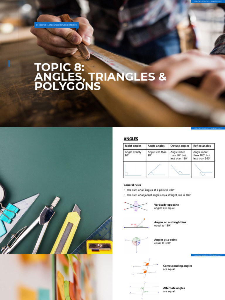 (MATH) (SEC 1) Chapter 8 - Angles, Triangles, and Polygons | PDF | Triangle | Elementary Mathematics