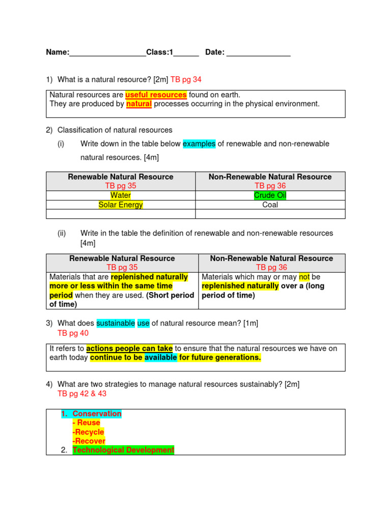 Chapter 2 Worksheet 1 | PDF