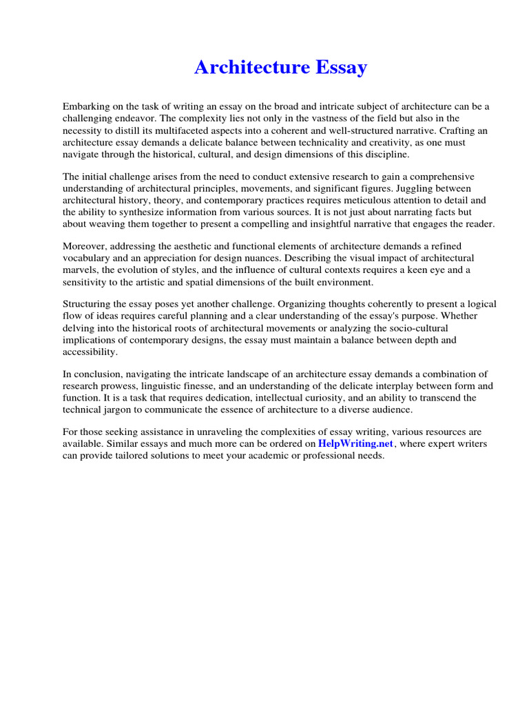 Architecture Essay | PDF | Essays | Vocabulary