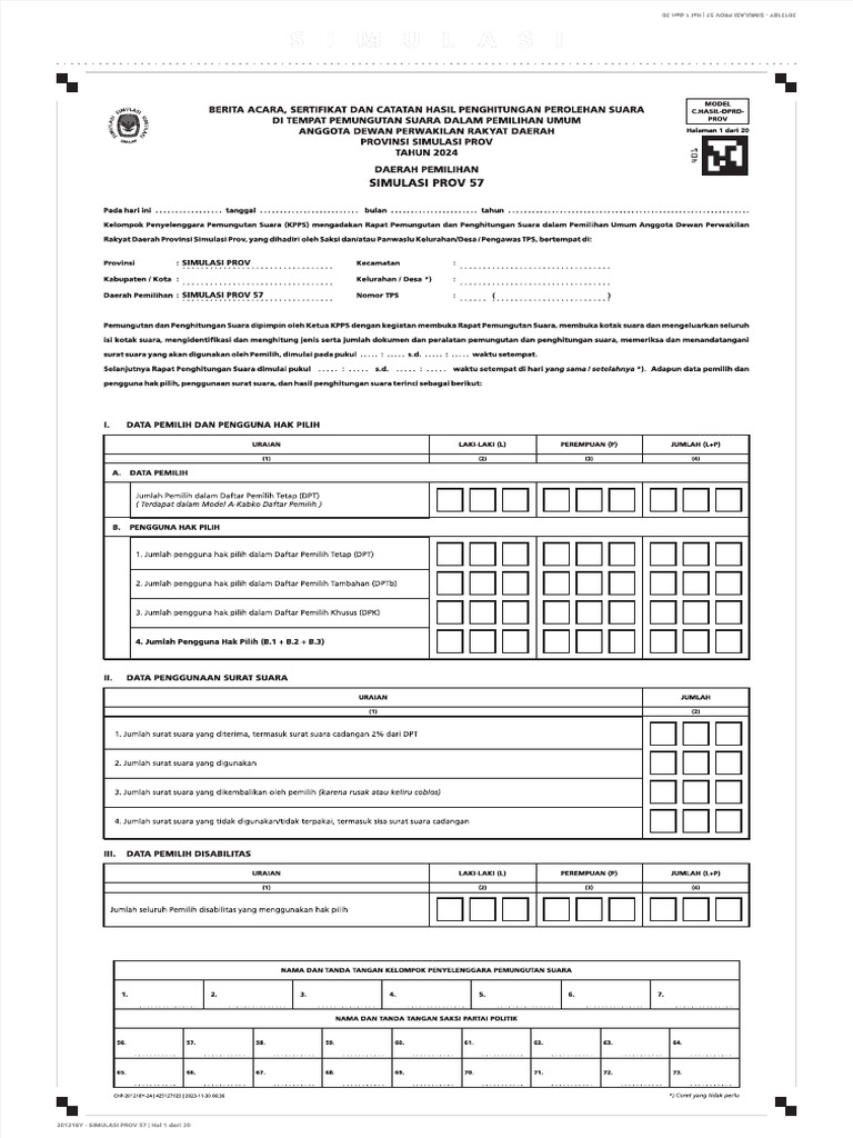 Simulasi DPRD Prov | PDF