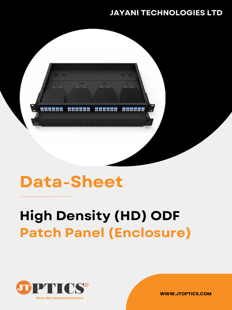 High Density ODF Patch Panel Data Sheet by JTOPTICS | PDF | Optical Fiber | Computing