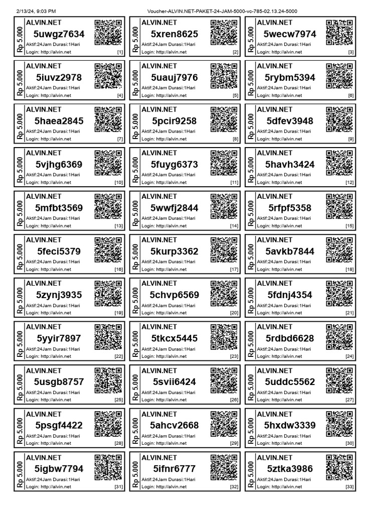 PAKET 24 JAM 5000 VC 785 02.13.24 5000 | PDF