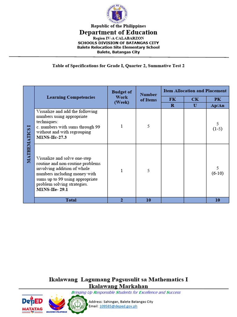 2Q ST2 Math | PDF | Mathematics | Science