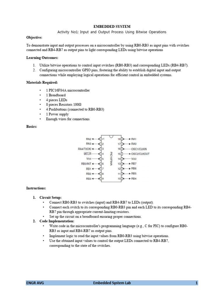 Act 1 | PDF | Microcontroller | Light Emitting Diode