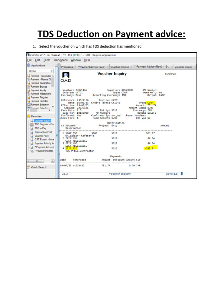 TDS Payment Advice Guide | PDF