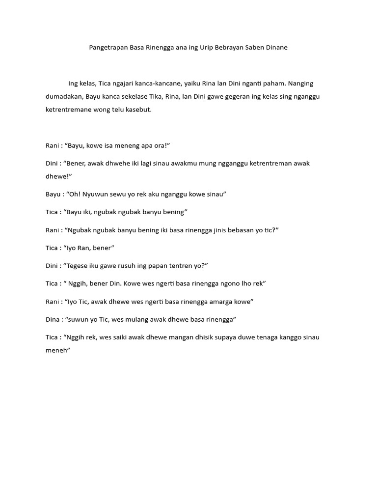 Basa Rinengga Dialog | PDF