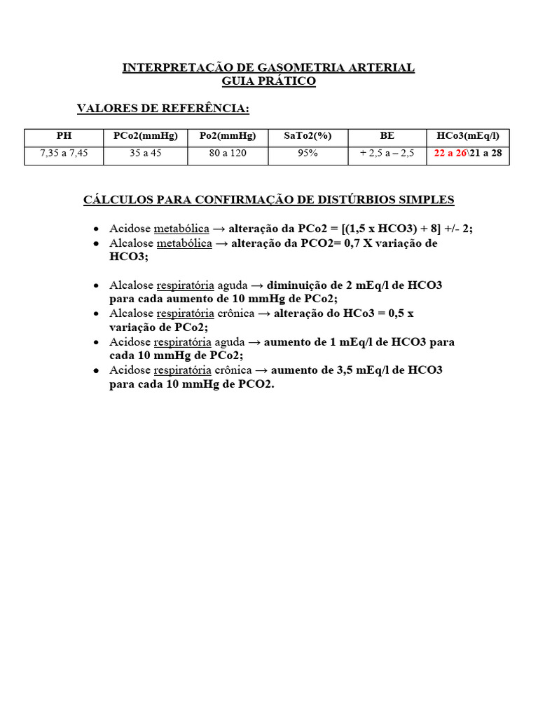 Gasometria - Interpretação | PDF | Metabolismo | Especialidades médicas
