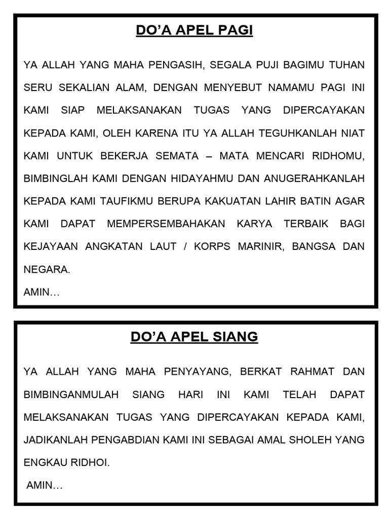 Doa Apel | PDF