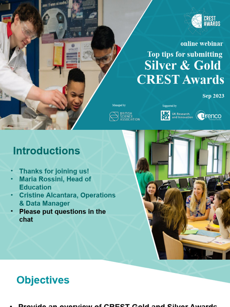 Silver & Gold CREST Awards Tips | PDF | Science | Creativity