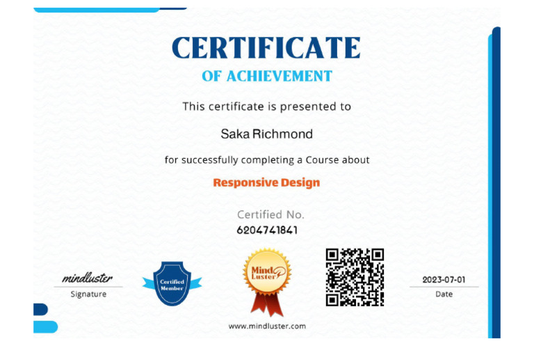 Certificate Responsive Web Design | PDF