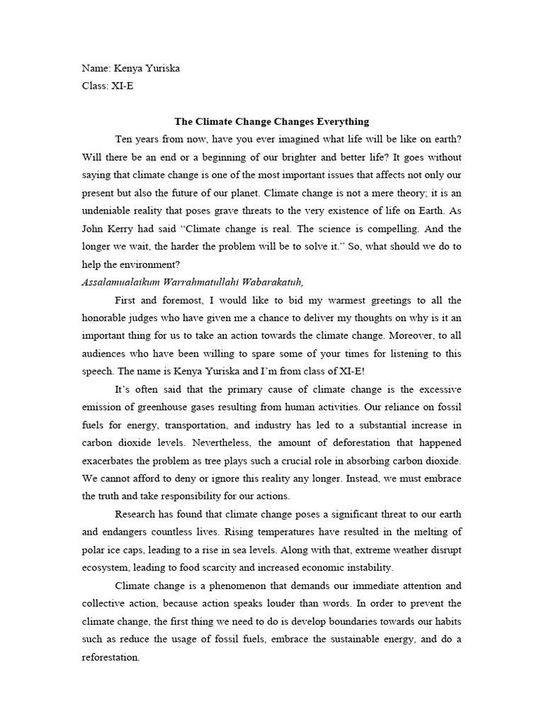 The Climate Change Changes Everything | PDF | Climate Change | Climate