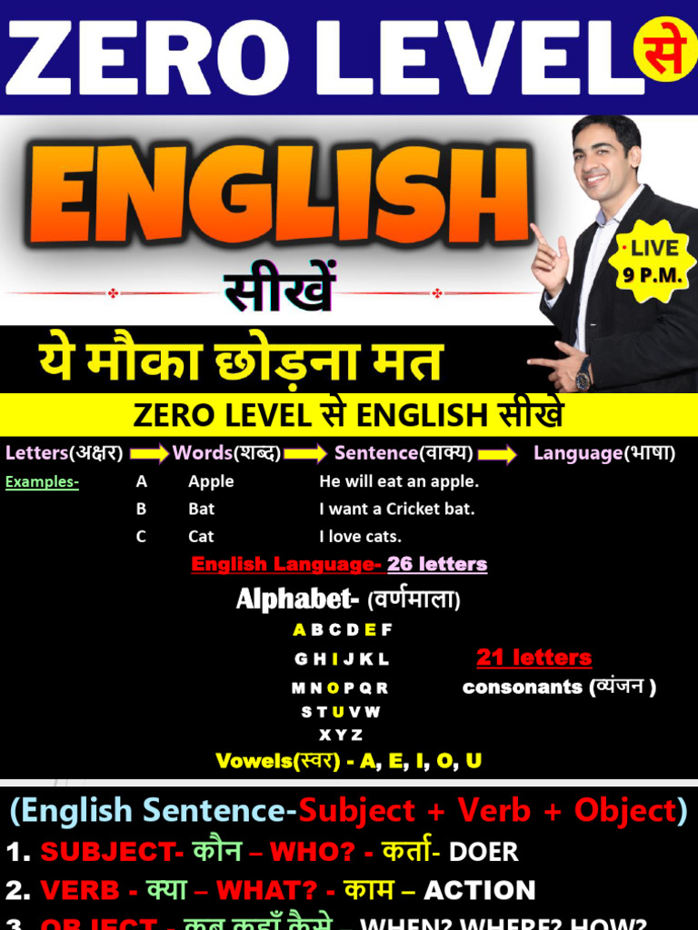 Zero Level Se English Sikhe 3 July | PDF | Language Arts & Discipline | Foreign Language Studies