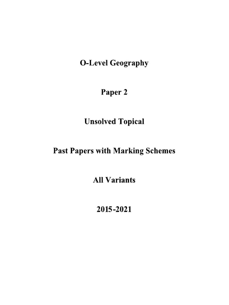 O-Level Geography P2 | PDF
