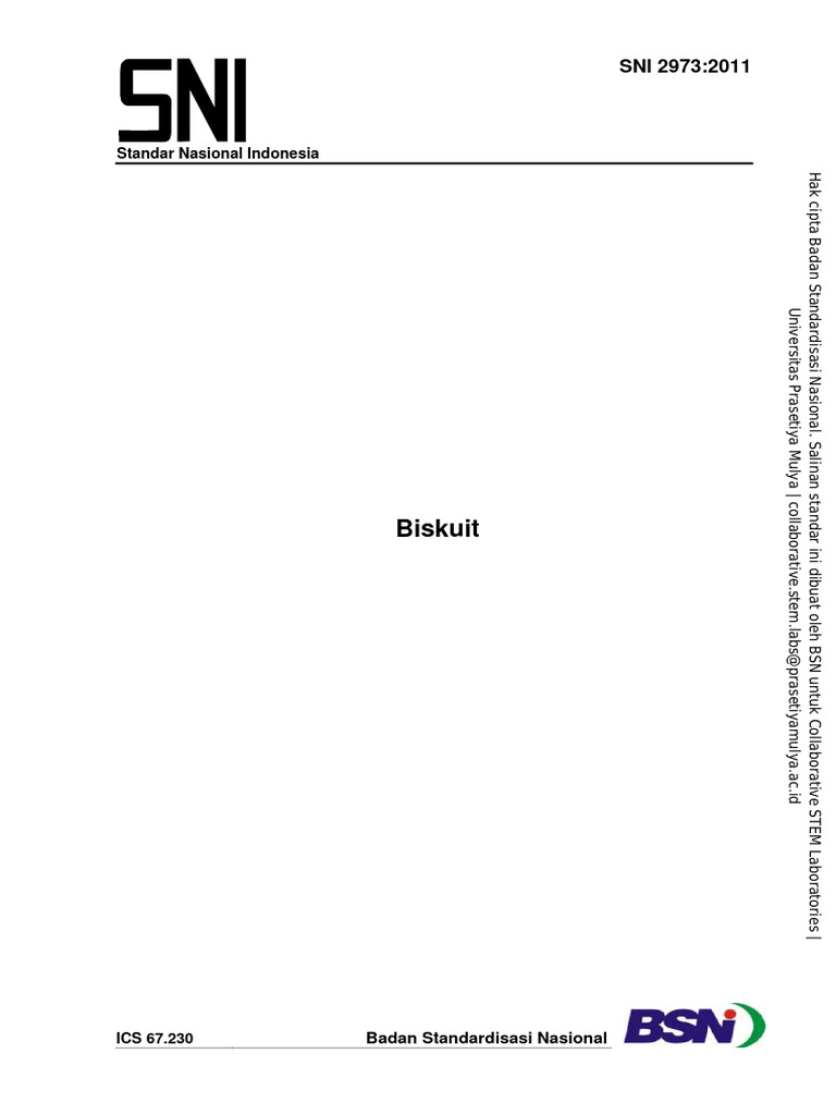 SNI 2973-2011 Biskuit | PDF