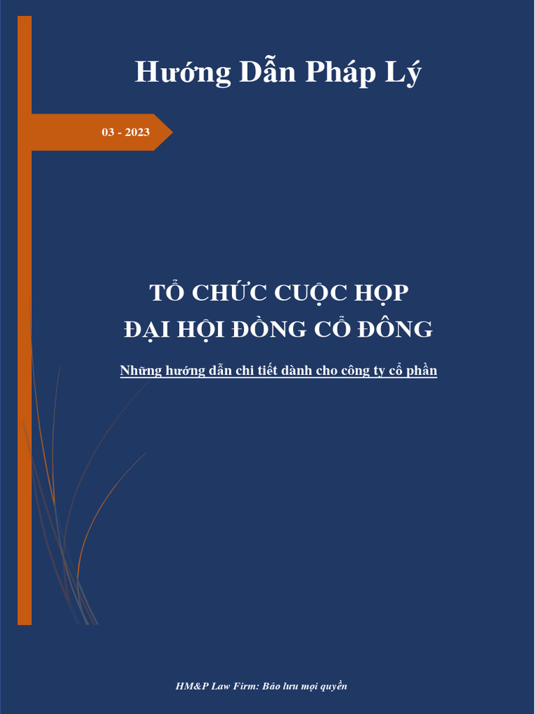230331_HM&P_Huong Dan Phap Ly_To Chuc Cuoc Hop Dai Hoi Dong Co Dong | PDF