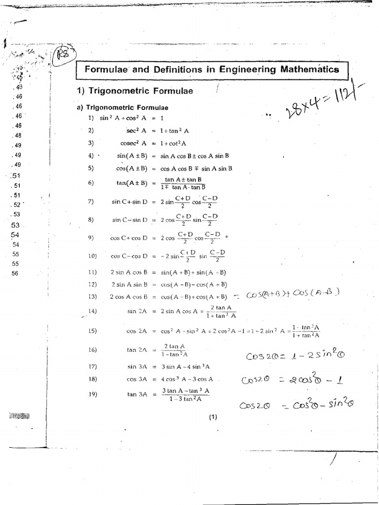 Formulae and Definitions | PDF | Sequence | Limit (Mathematics)