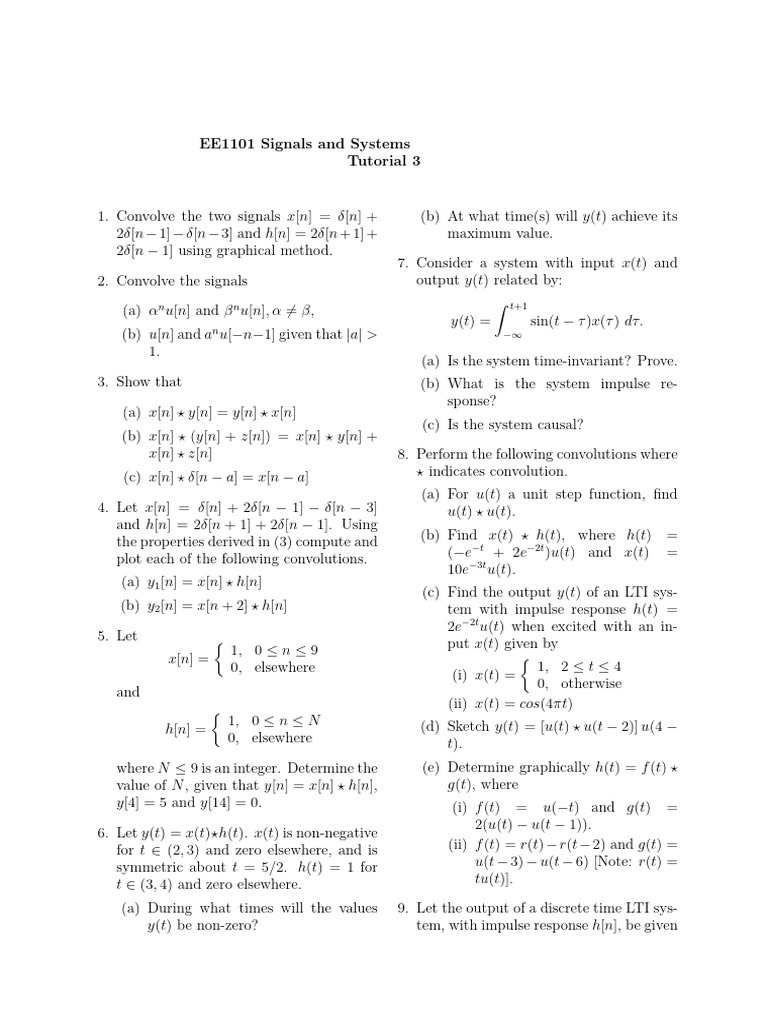 Tutorial 3 | PDF | Convolution | Algorithms