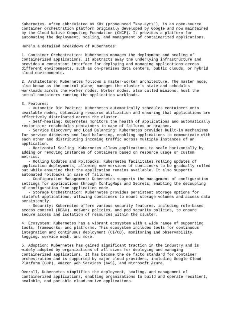 Importance of k8s - 95+9 | PDF | Cloud Computing | Centralized Computing