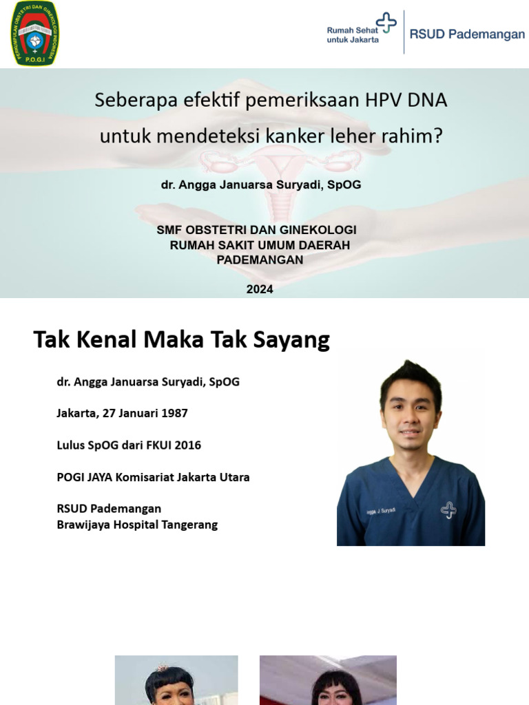 Skrining CA Serviks - Dr. Angga SpOG - RSUD Pademangan | PDF | Sains ...