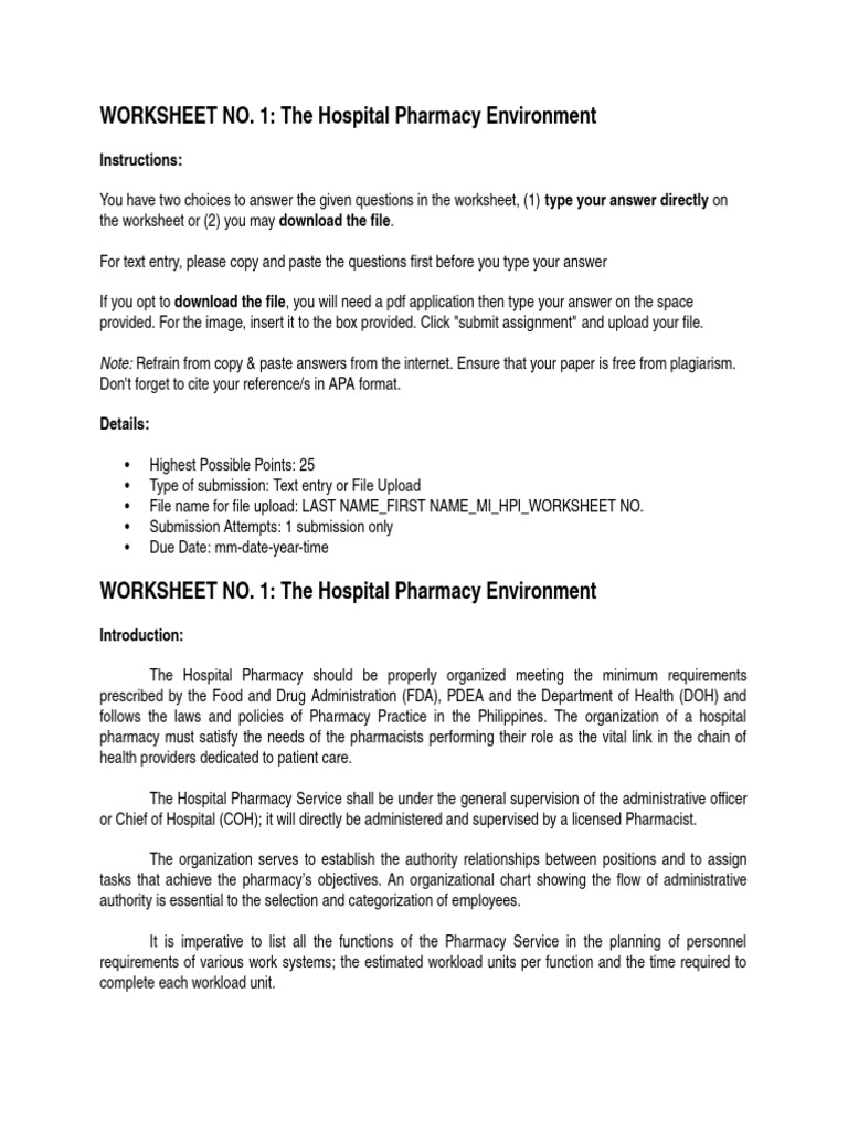 Group 7 Worksheet No. 1 2 | PDF | Pharmacy | Pharmacist