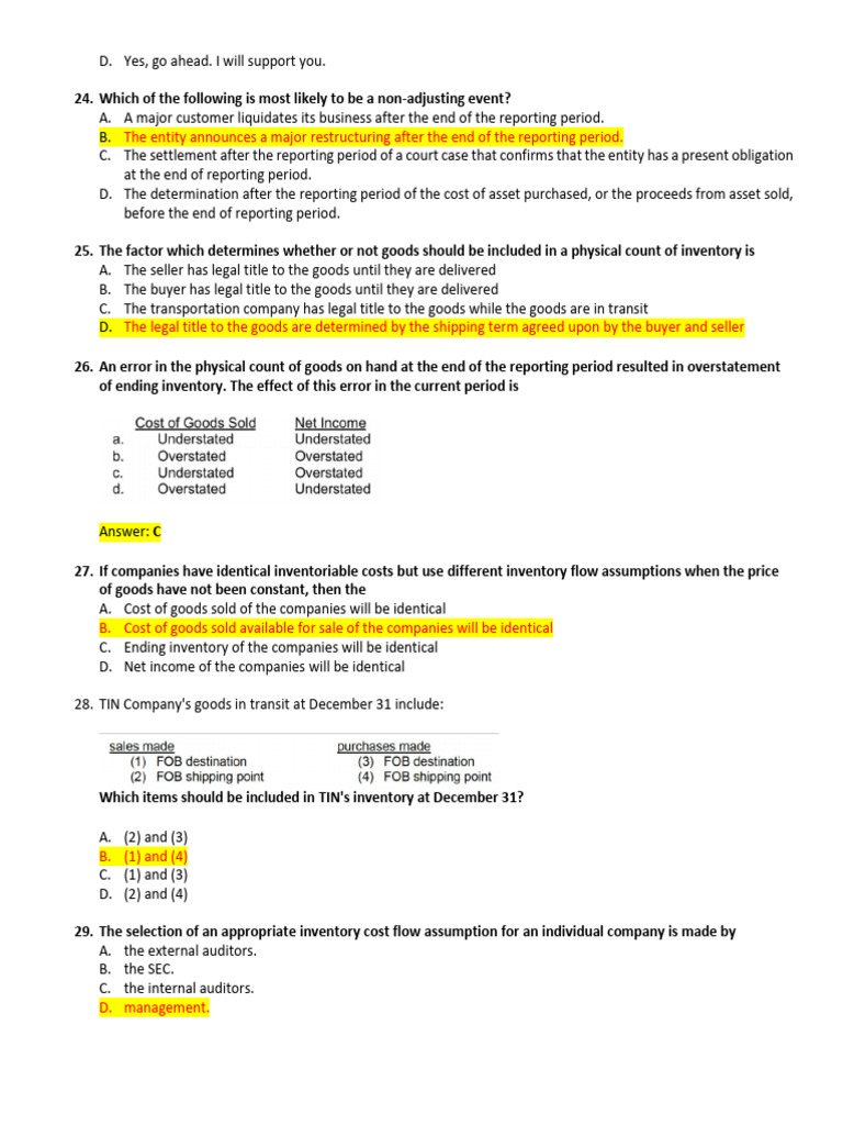 Quizzes 21 25 | PDF | Financial Statement | Stocks