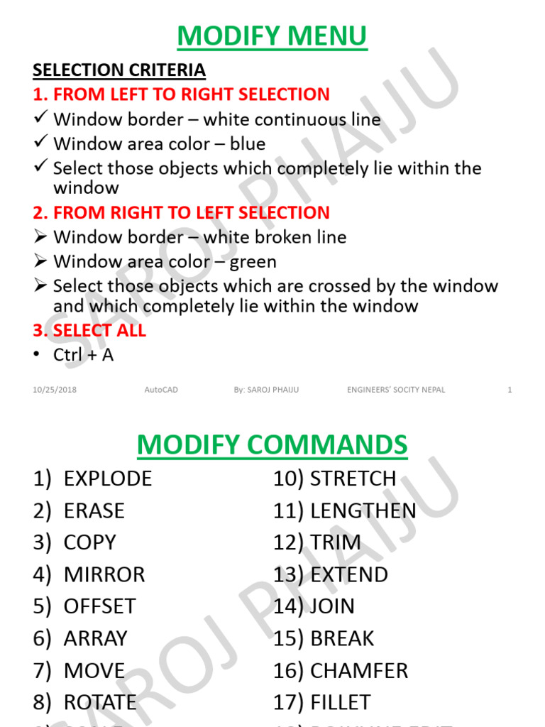 ACAD Modify Menu | PDF