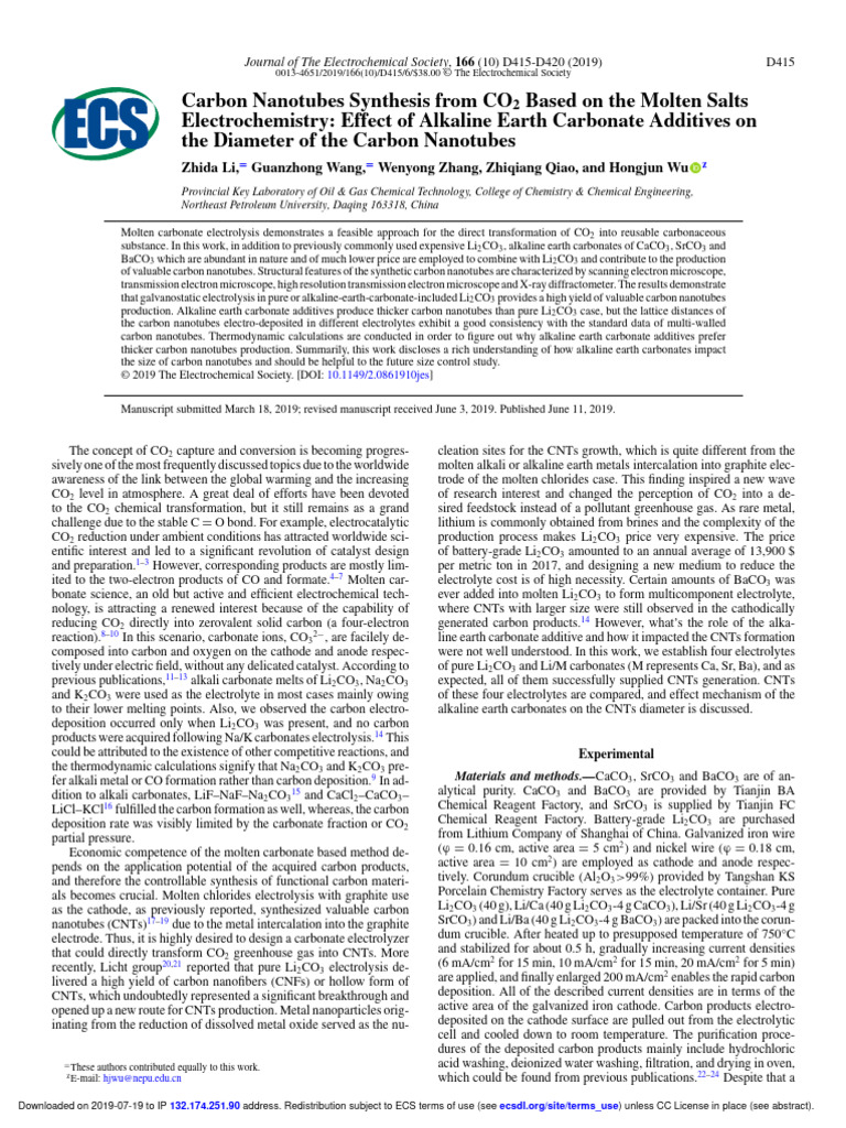 Paper 9 | PDF | Carbon Nanotube | Electrochemistry