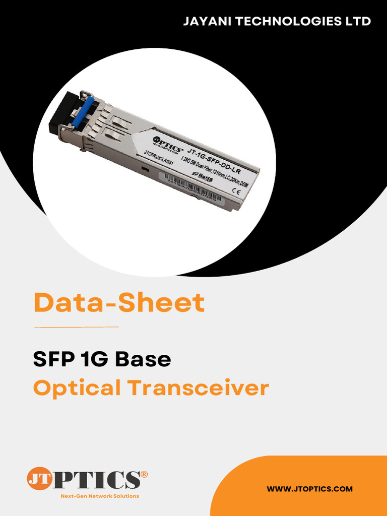 1G SFP Optical Transceivers Data Sheet by JTOPTICS | PDF ...