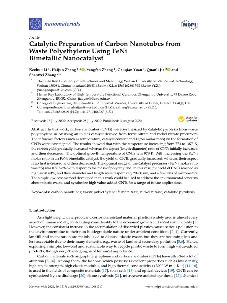 Paper 2 | PDF | Carbon Nanotube | X Ray Crystallography