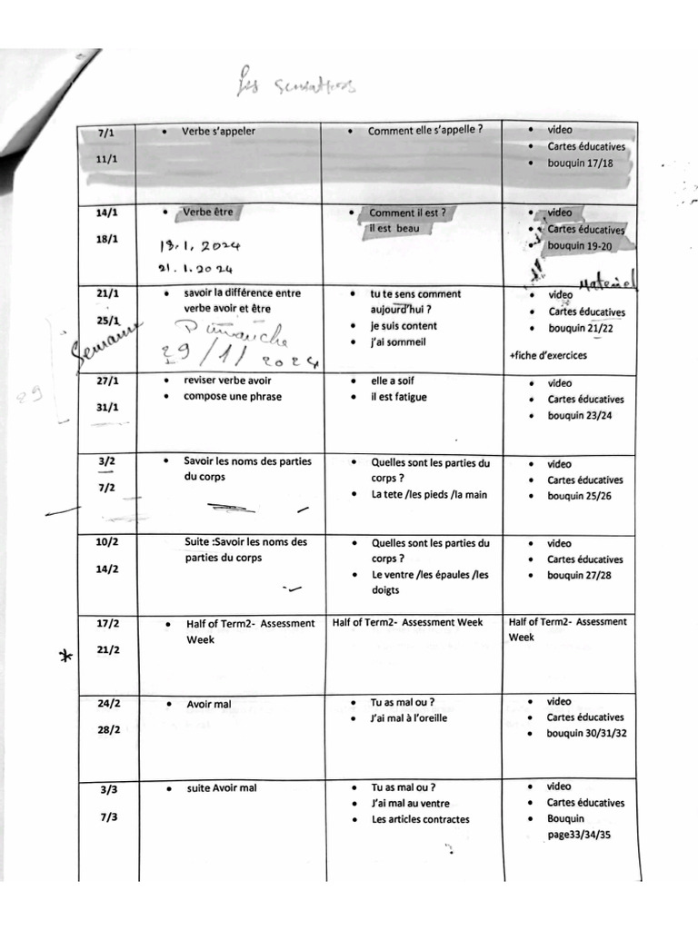 French Scheme of Work | PDF