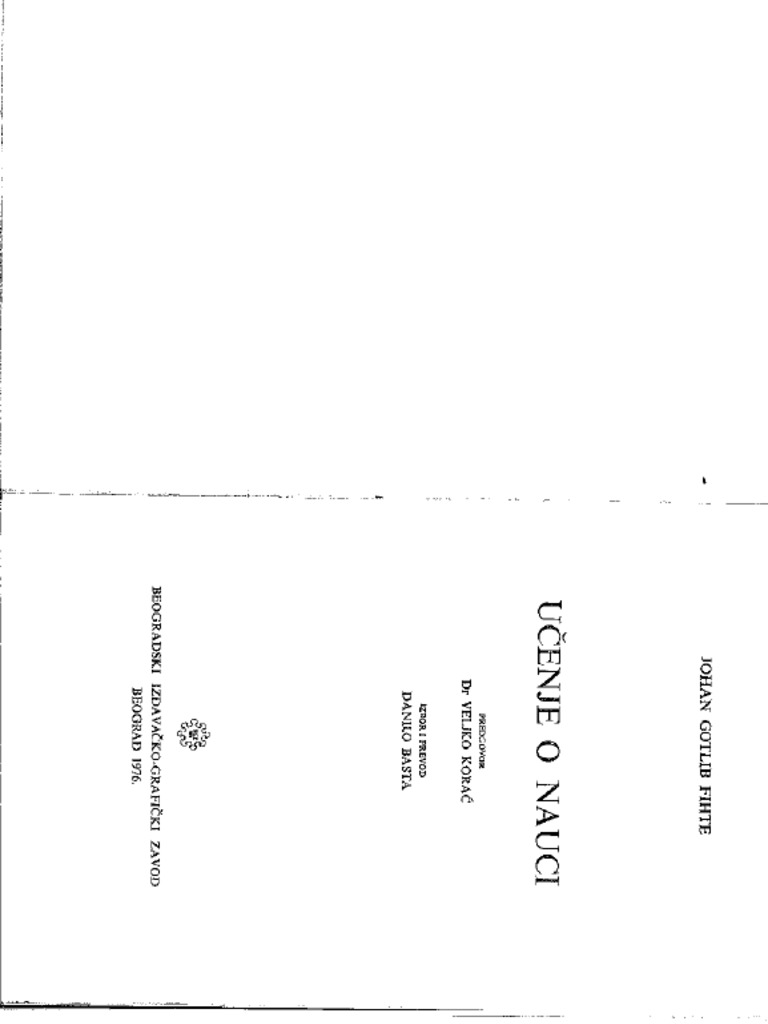 Johan Gotlib Fihte Ucenje O Nauci Pdf
