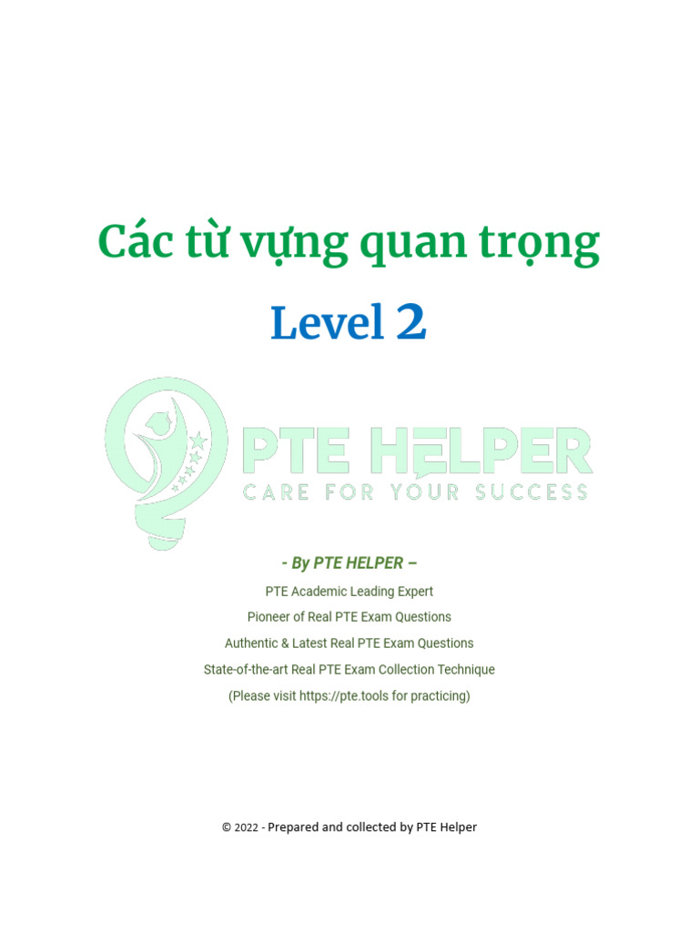 Bảng từ vựng level 2 | PDF