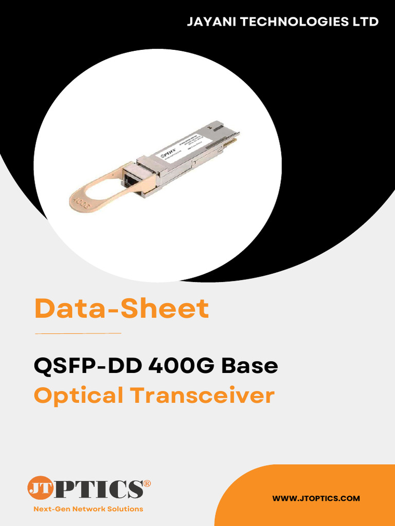 400G QSFP-DD Optical Transceiver Data Sheet by JTOPTICS | PDF | Computer Networking | Physical ...